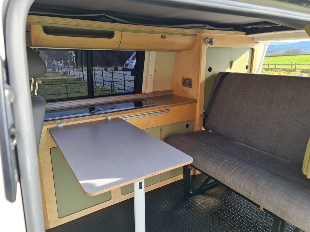 A really splendid VW T5 camper van conversion with POP UP roof, awning ...