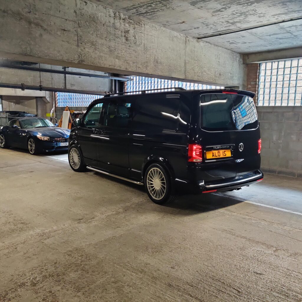 Beautiful Black VW Transporter long wheelbase T6.1 T32 DSG Automatic ...