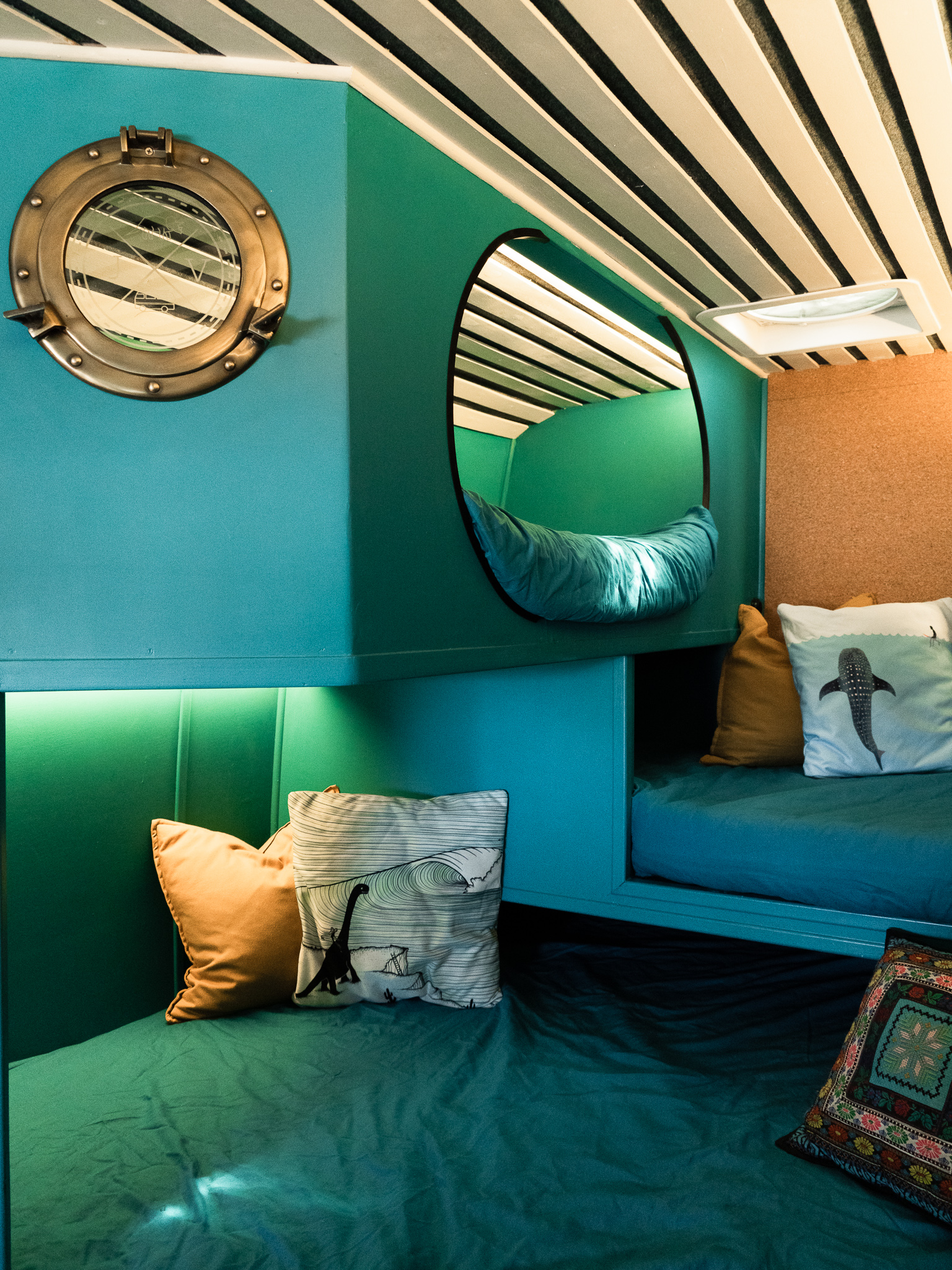 TRIPLE BUNK BED - Ocean themed Adventure Camper | Quirky Campers