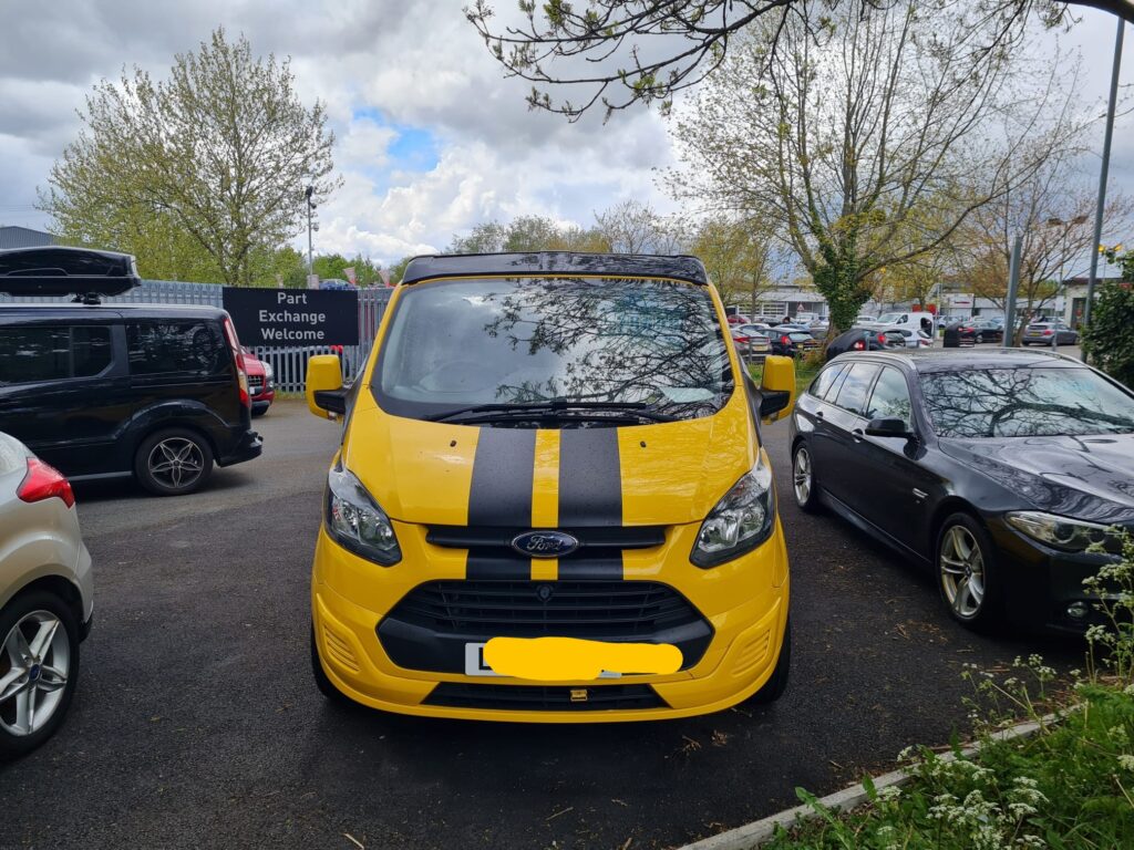 Stunning yellow campervan Transit Custom swb | Quirky Campers