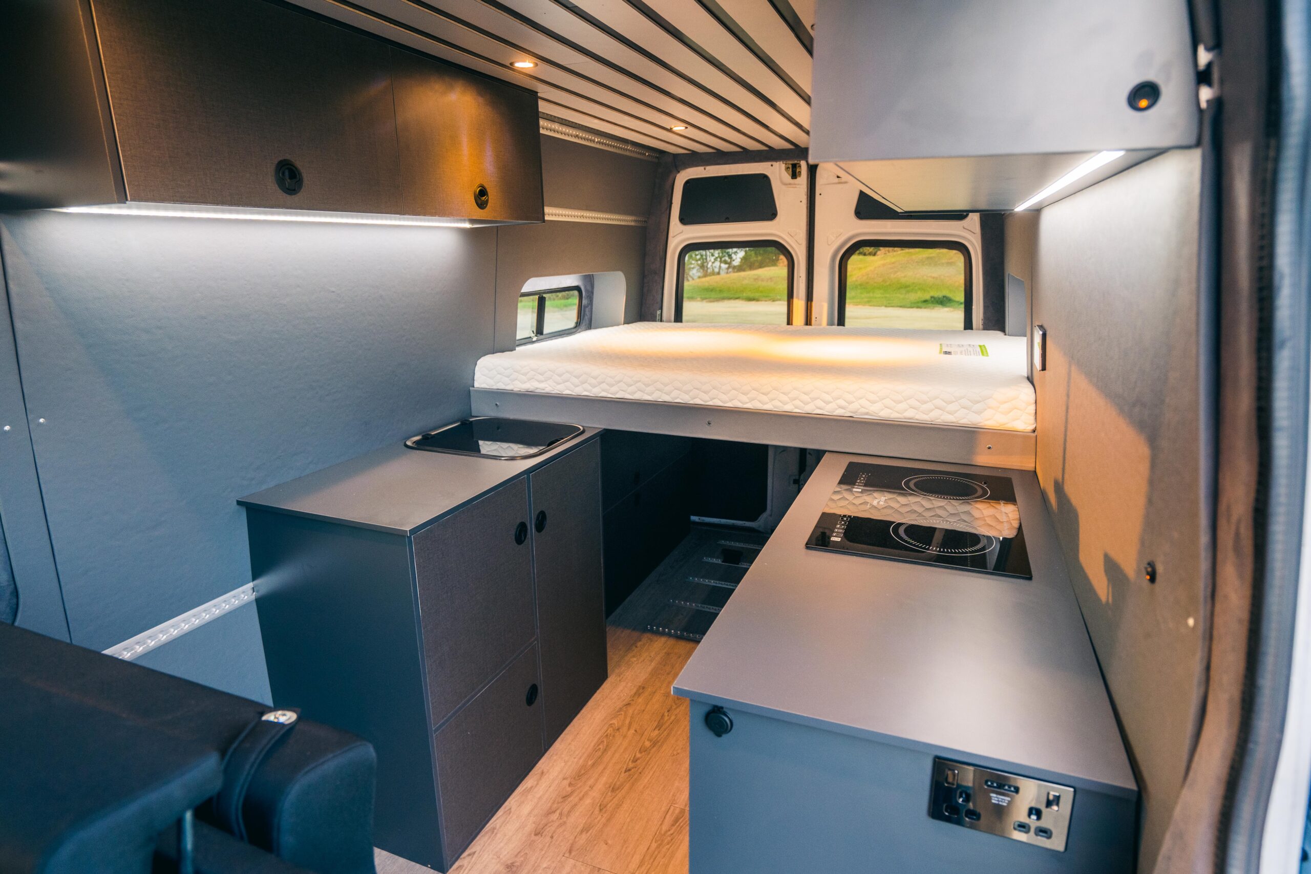 Off-grid adventure Sprinter- gas free professional conversion ...
