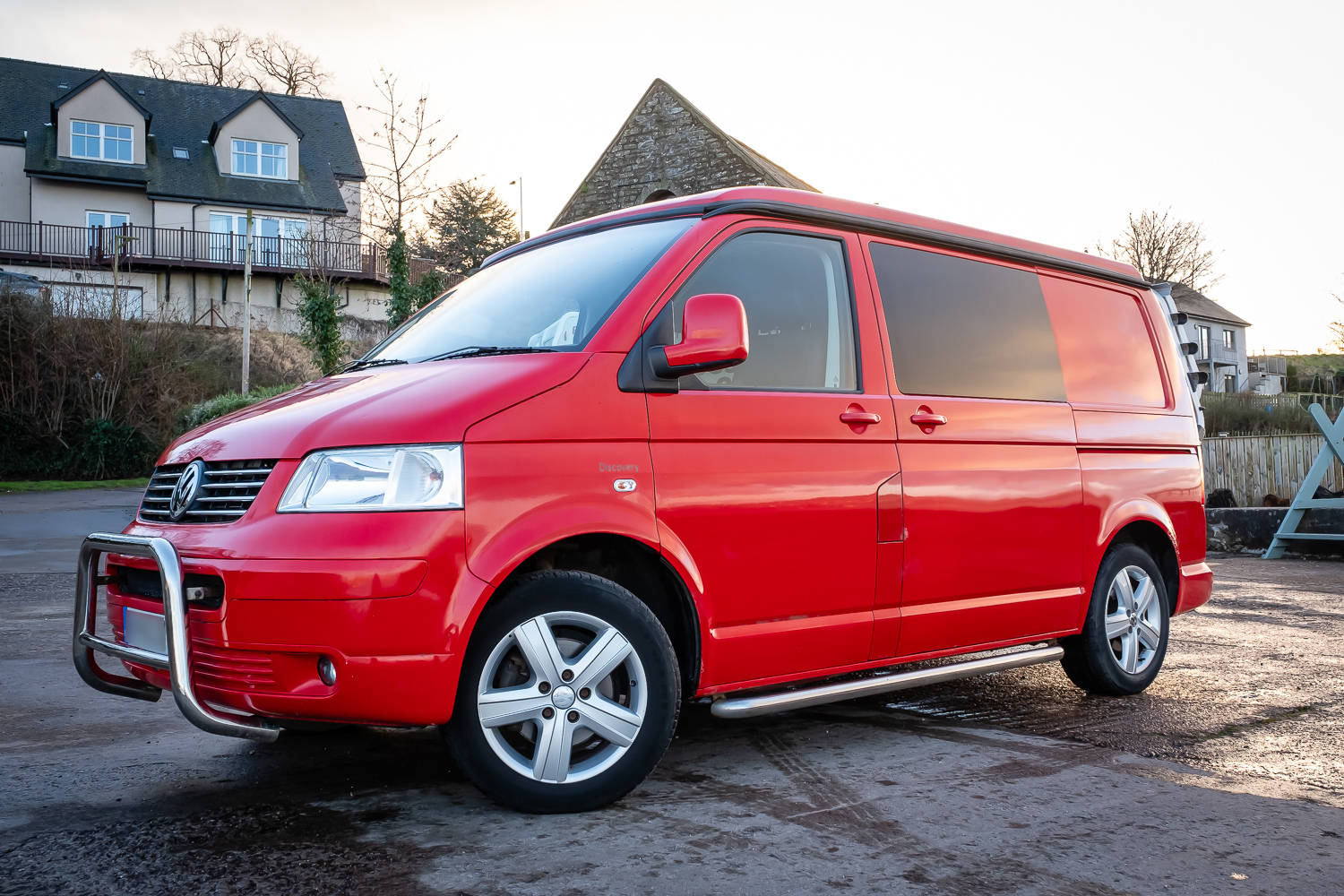 Volkswagen T5 Campervan with pop-top. Professional conversion. Tailgate ...