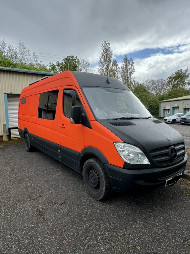 Reduced: Mercedes Sprinter Camper Van with Orange Raptor Paint ...