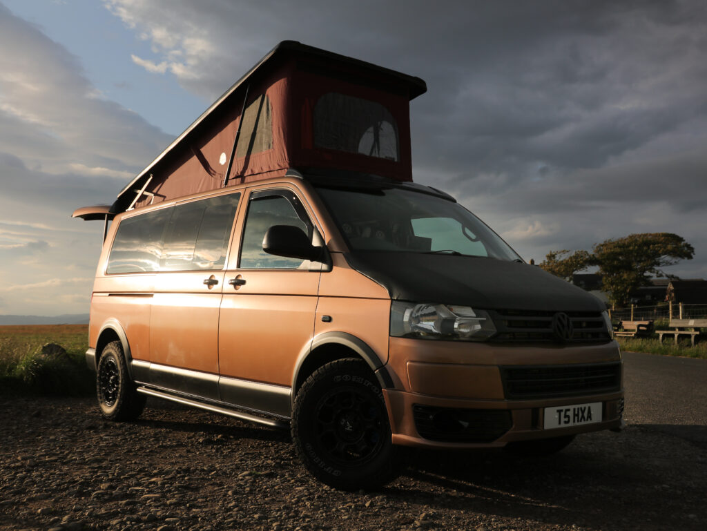 VW T5 Transporter LWB Swamper. 4 berth camper with pop top roof and ...