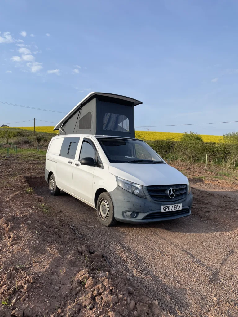 BESPOKE CONVERSION Mercedes Vito Pop Top Campervan with full width bed ...